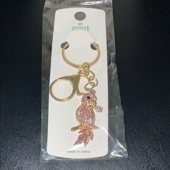 Mint | Accessories | Nwt Pink Rhinestone Parrot Keychain Or Purse Charm ...